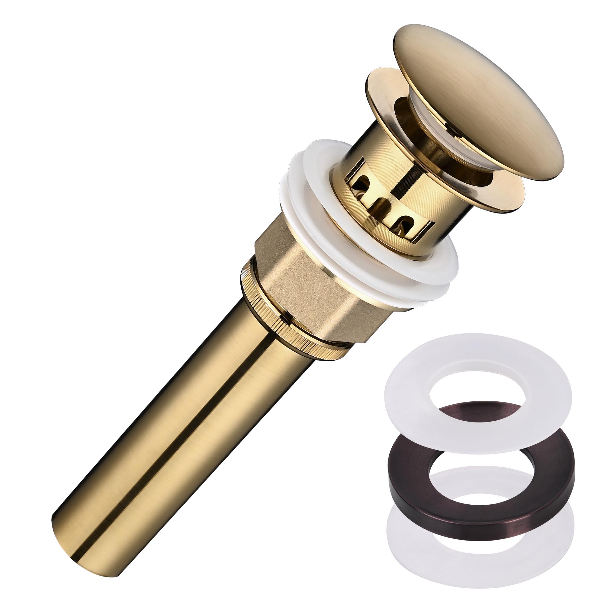 Aquaterior Pop Up Drain with Overflow Mounting Ring Kit for Countertop ...