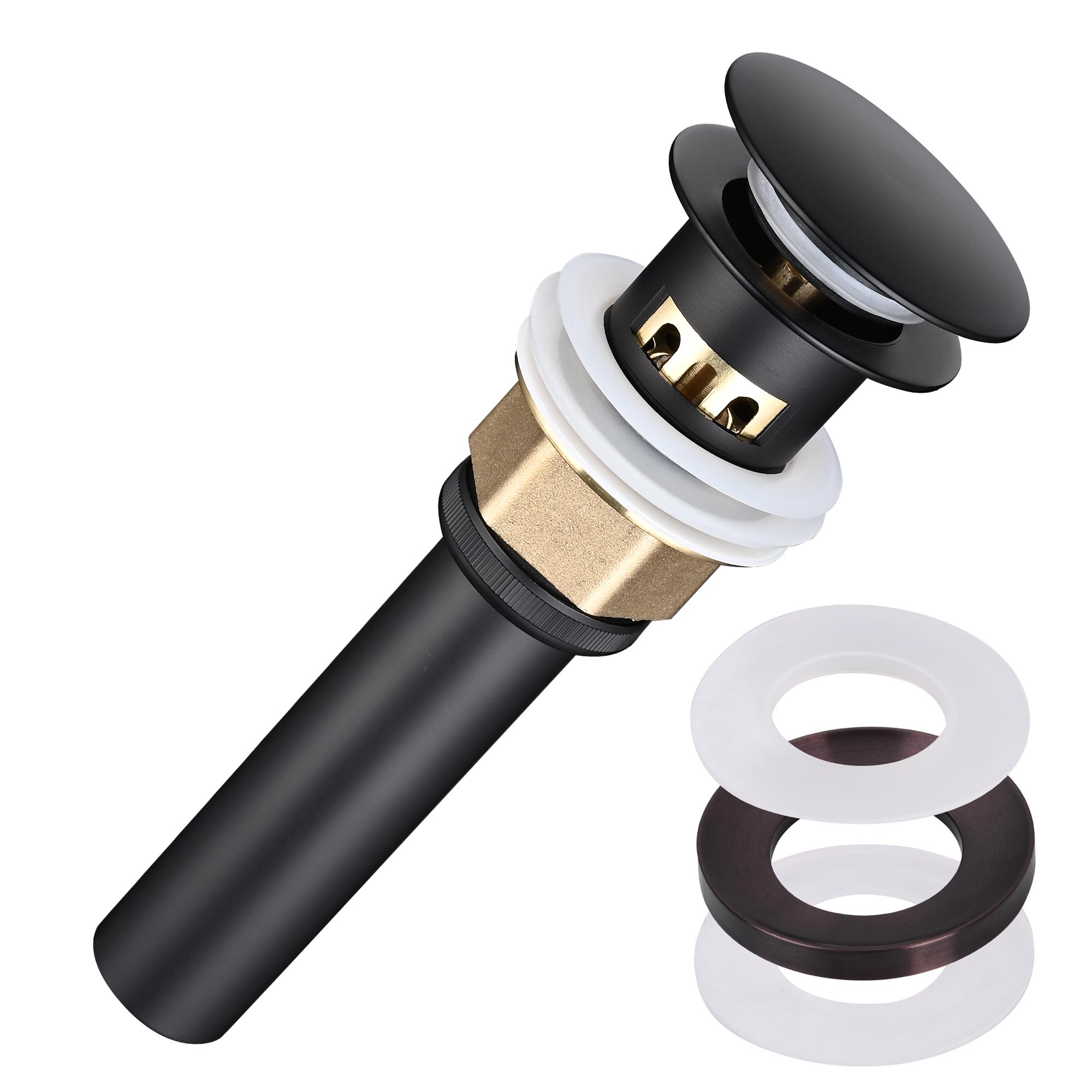 Aquaterior Pop Up Drain with Overflow Mounting Ring Kit for Countertop ...