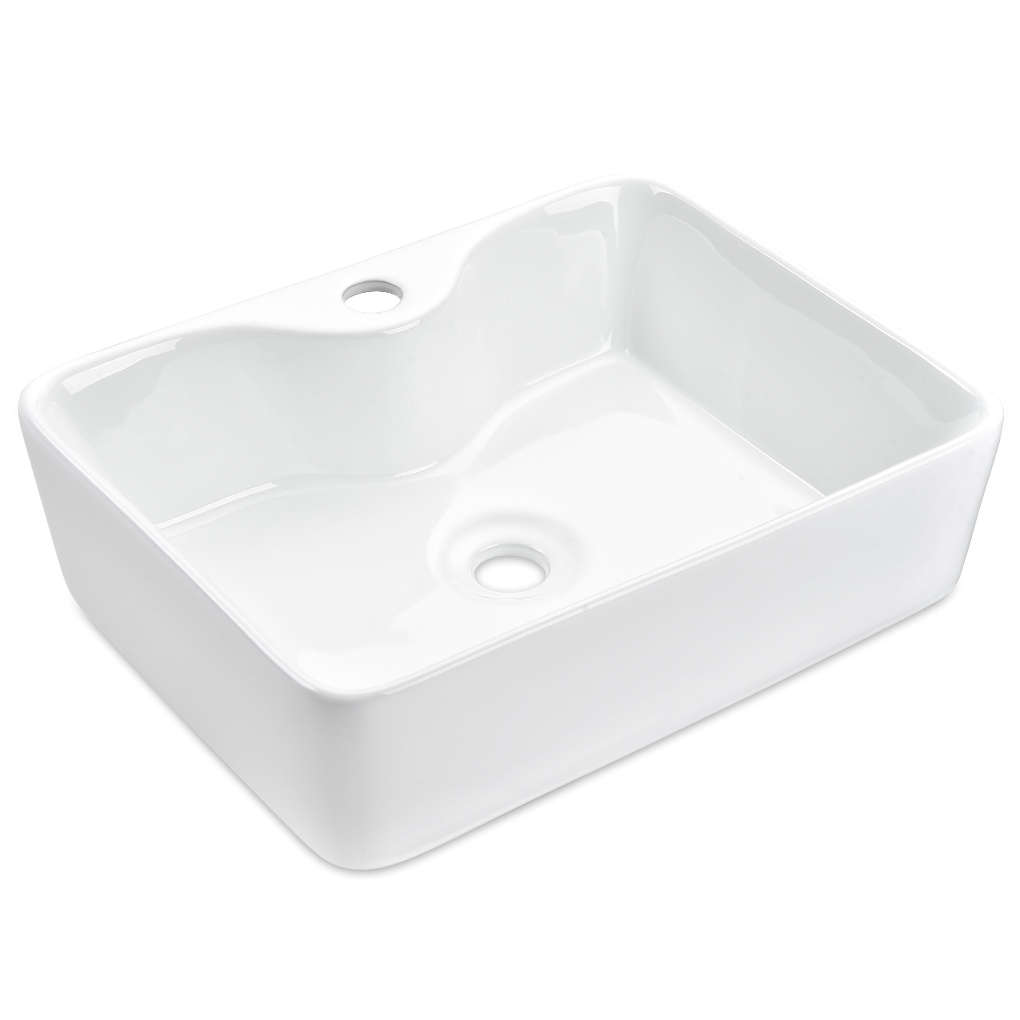 Aquaterior Rectangle Bathroom Vessel Sink Above Counter Porcelain ...