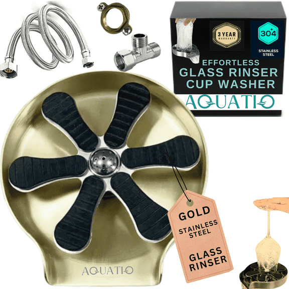 2-in-1 Glass Rinser for Kitchen Sink - Stainless Steel Cup Cleaner ...