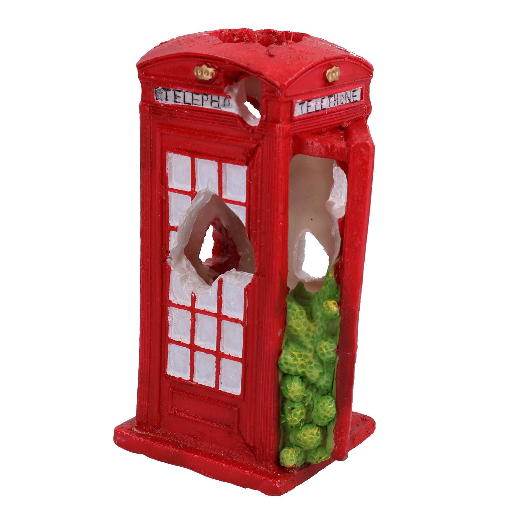 Aquatic Aquarium Deco LED Telephone Box Fish Tank Ornament 13 x 6 x6cm ...