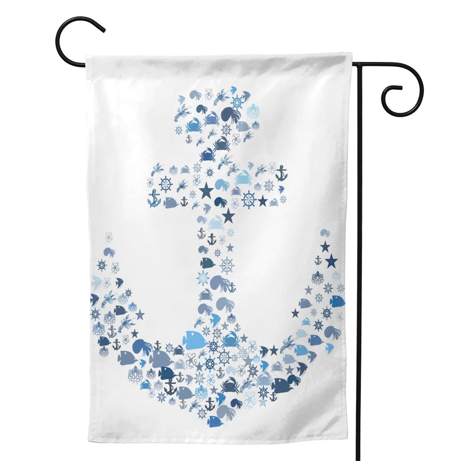 Aquatic Creatures Nautical Garden Flag 28"X40" Outdoor Indoor Garden ...