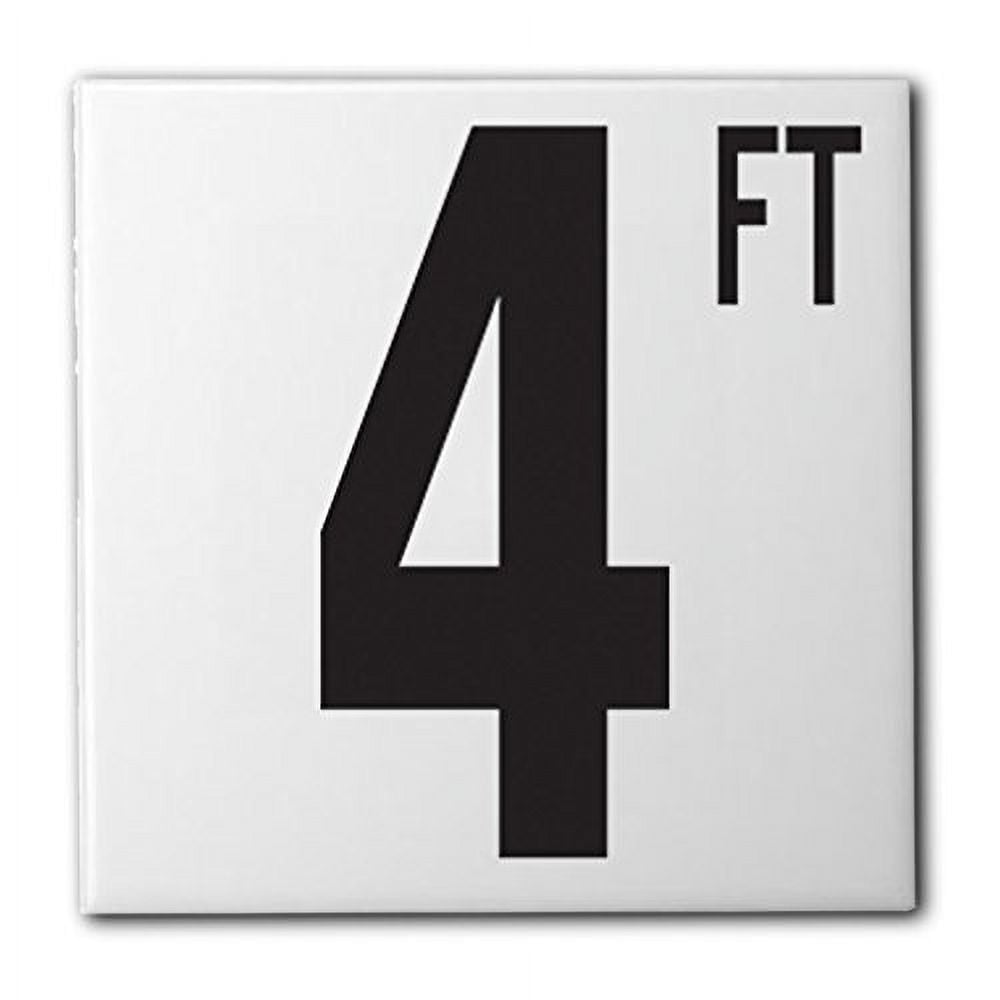Aquatic Custom Tile - Ceramic 4FT Pool Sign Depth Marker, 5.8" x 5.8 ...