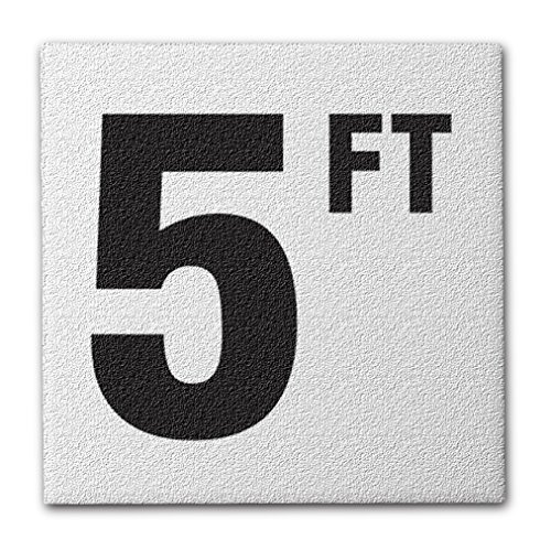 Aquatic Custom Tile - Ceramic 5FT Pool Sign Depth Marker, 5.8"x5.8" w ...