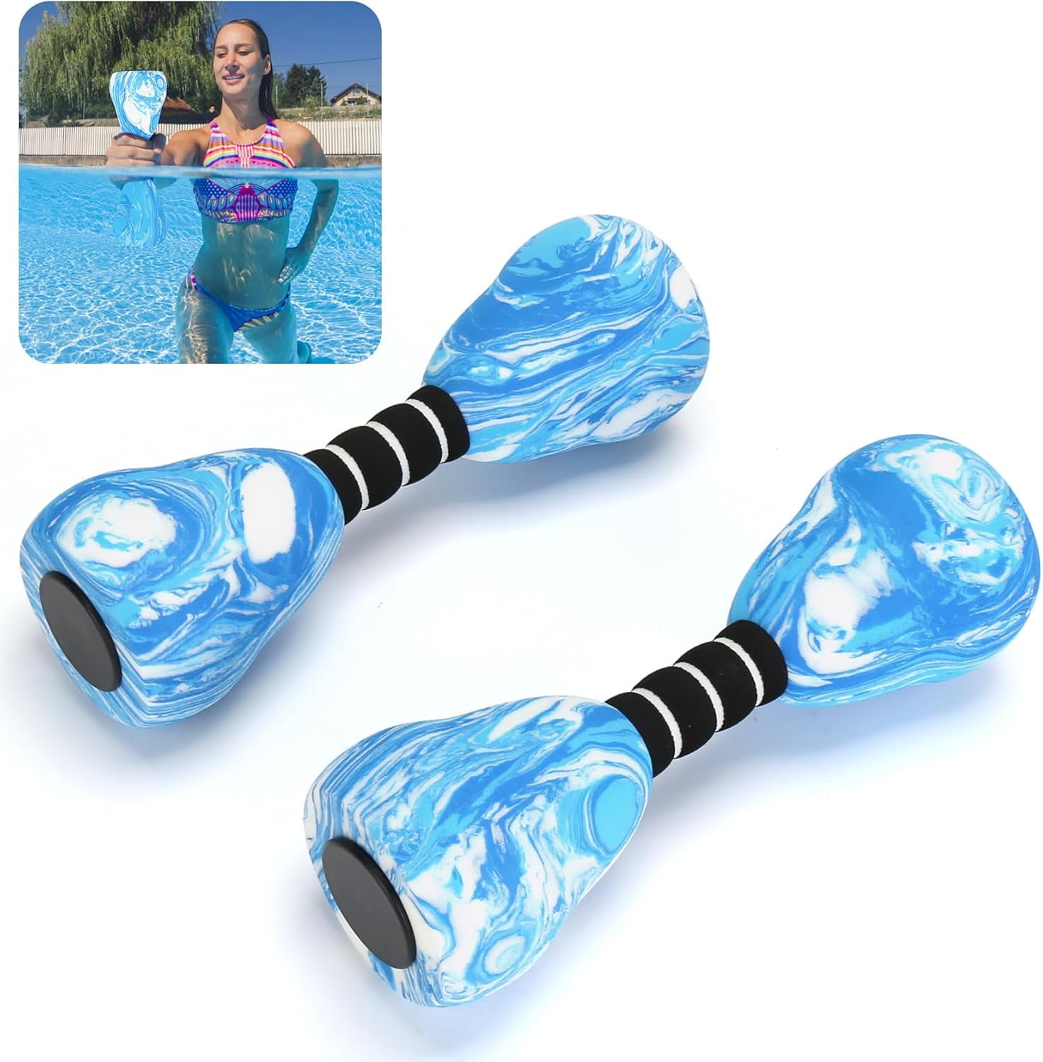 Aquatic Dumbbells, 2PCS Foam Water Weights, Aerobic Exercise Fitness ...