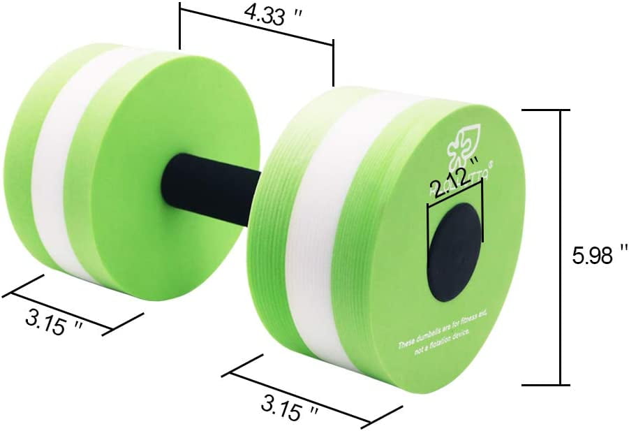 Aquatic Dumbbells, 2PCS Water Aerobic Exercise Foam Dumbbell Pool ...