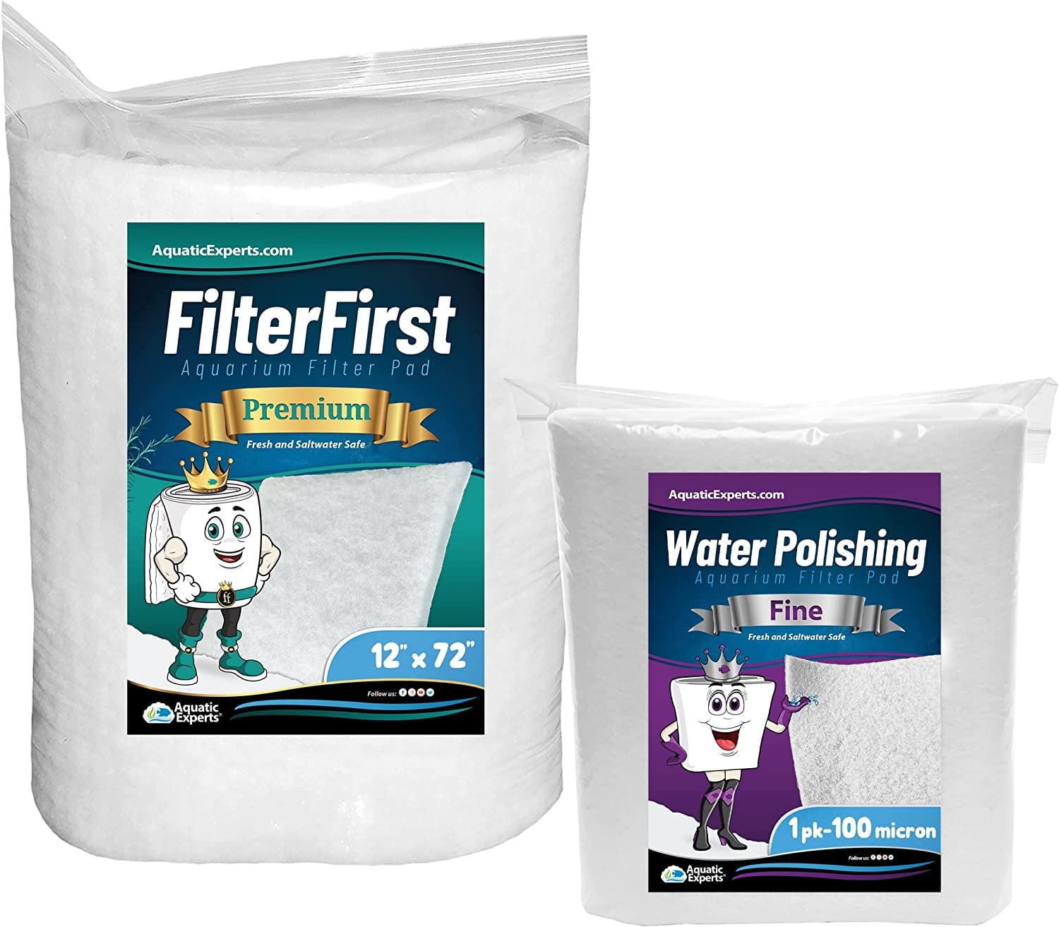 Aquatic Experts Water Tank Filter Pad Bundle, 12"x72" Filter First Roll ...