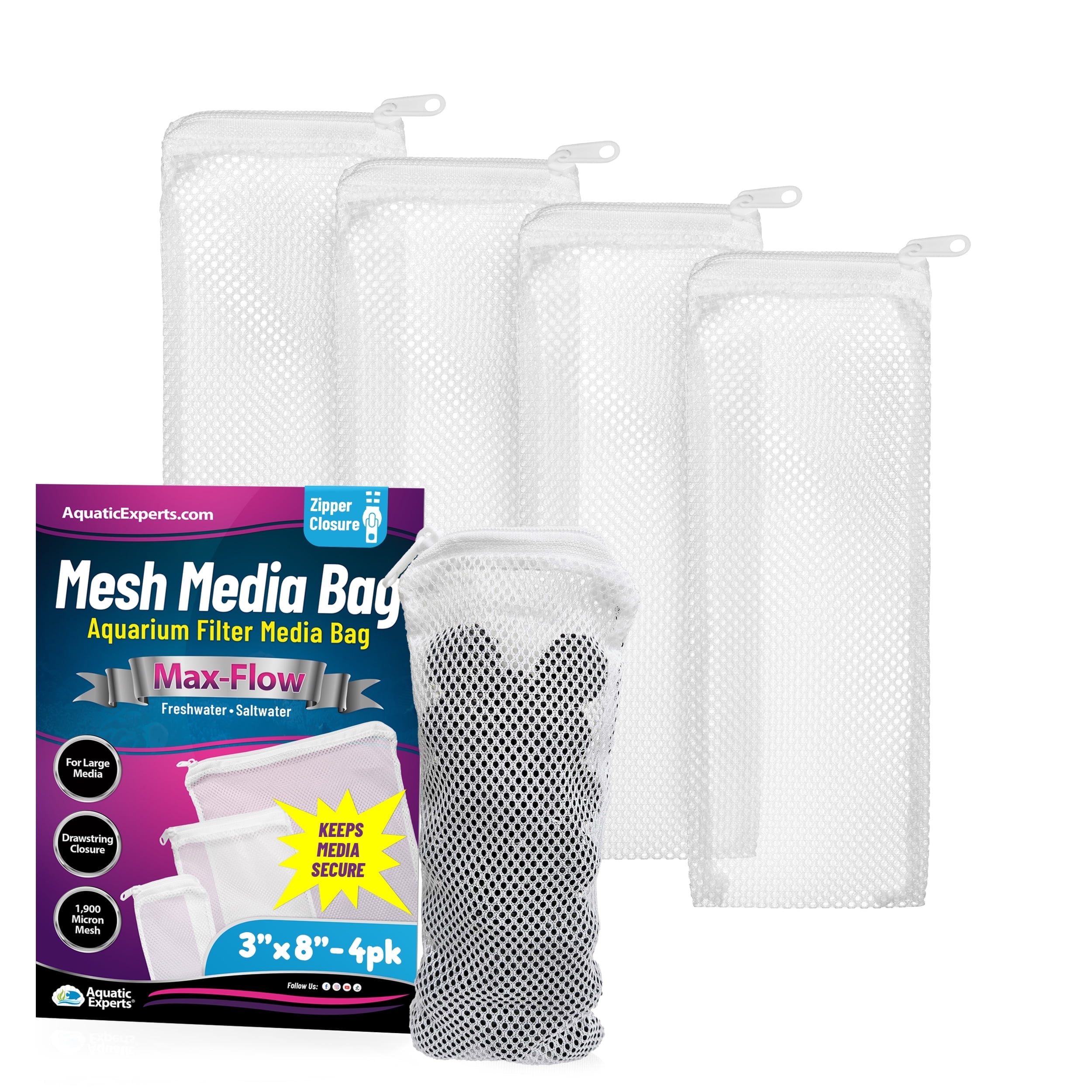 Aquatic Experts - Durable MaxFlow Mesh Media Filter Bags with Zipper ...