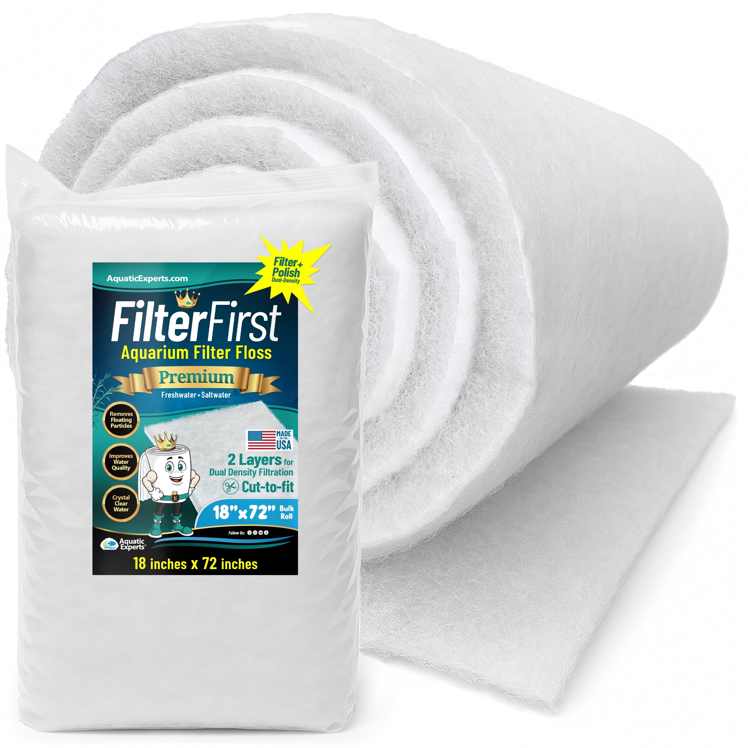 Aquatic Experts - FilterFirst Aquarium Filter Pad Media Roll Crystal ...