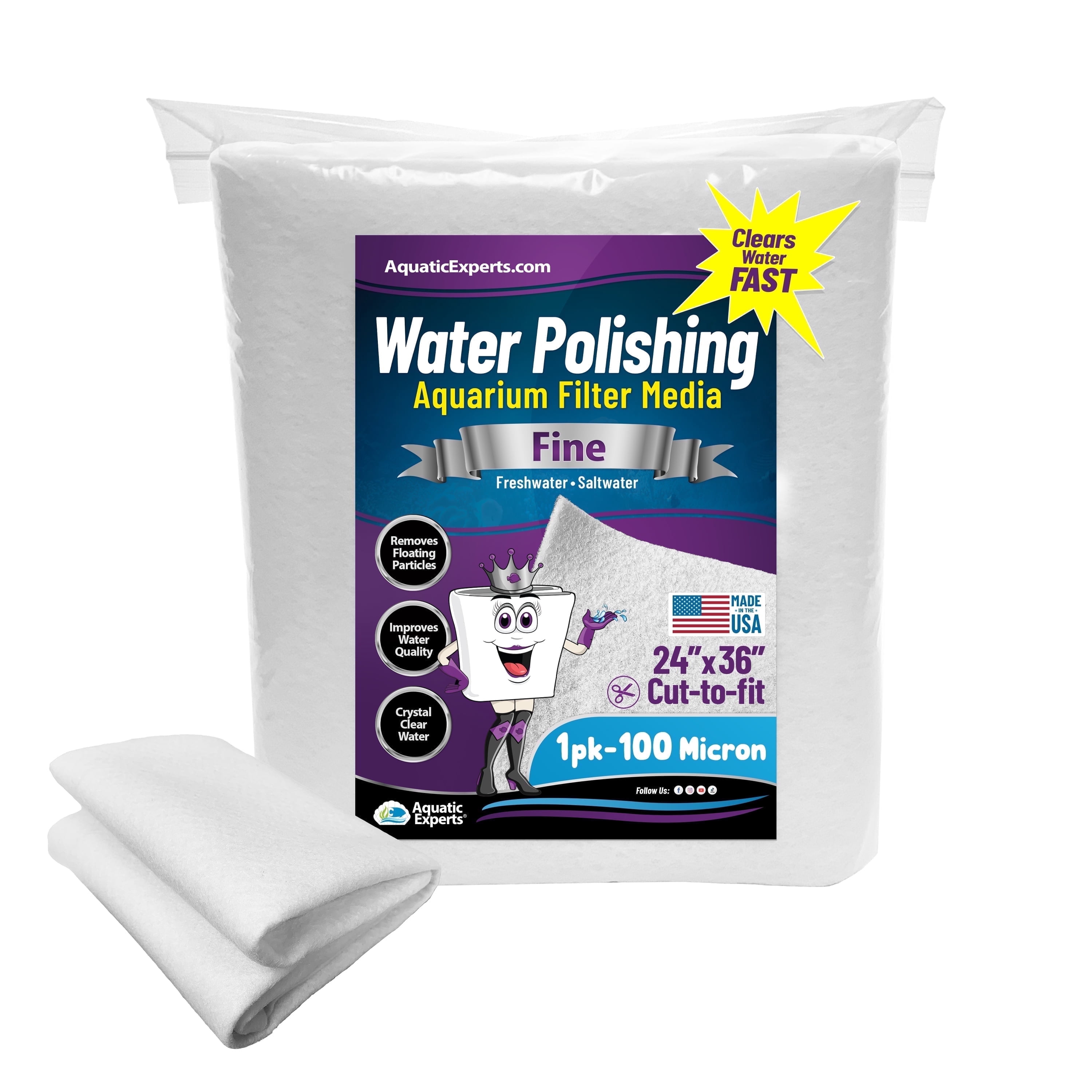 Aquatic Experts - Polishing Filter Pad Prefilter Media, 100-Micron ...