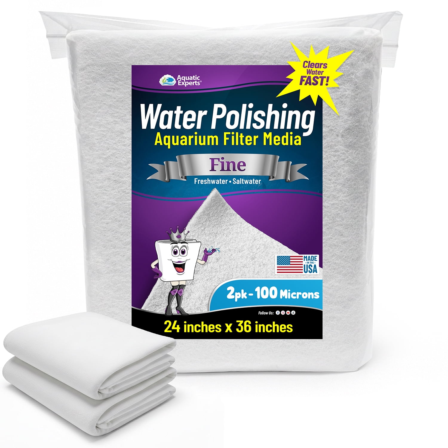 Aquatic Experts - Polishing Filter Pad Prefilter Media, 100-Micron ...