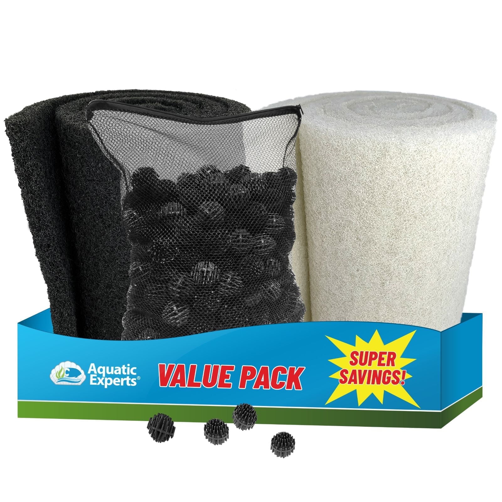 Aquatic Experts - Pond Filter Pads, 12" x 72" White Fine + 12" x 72 ...