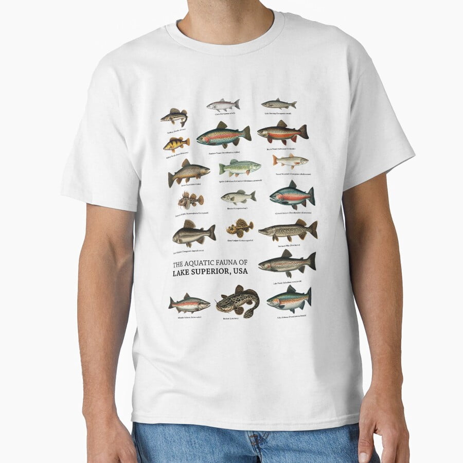 Aquatic Fauna Of Lake Superior Vintage Fish Illustrations Seamless ...