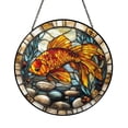 Aquatic Fish Stained Glass Suncatcher – Round Window Hanging Art ...