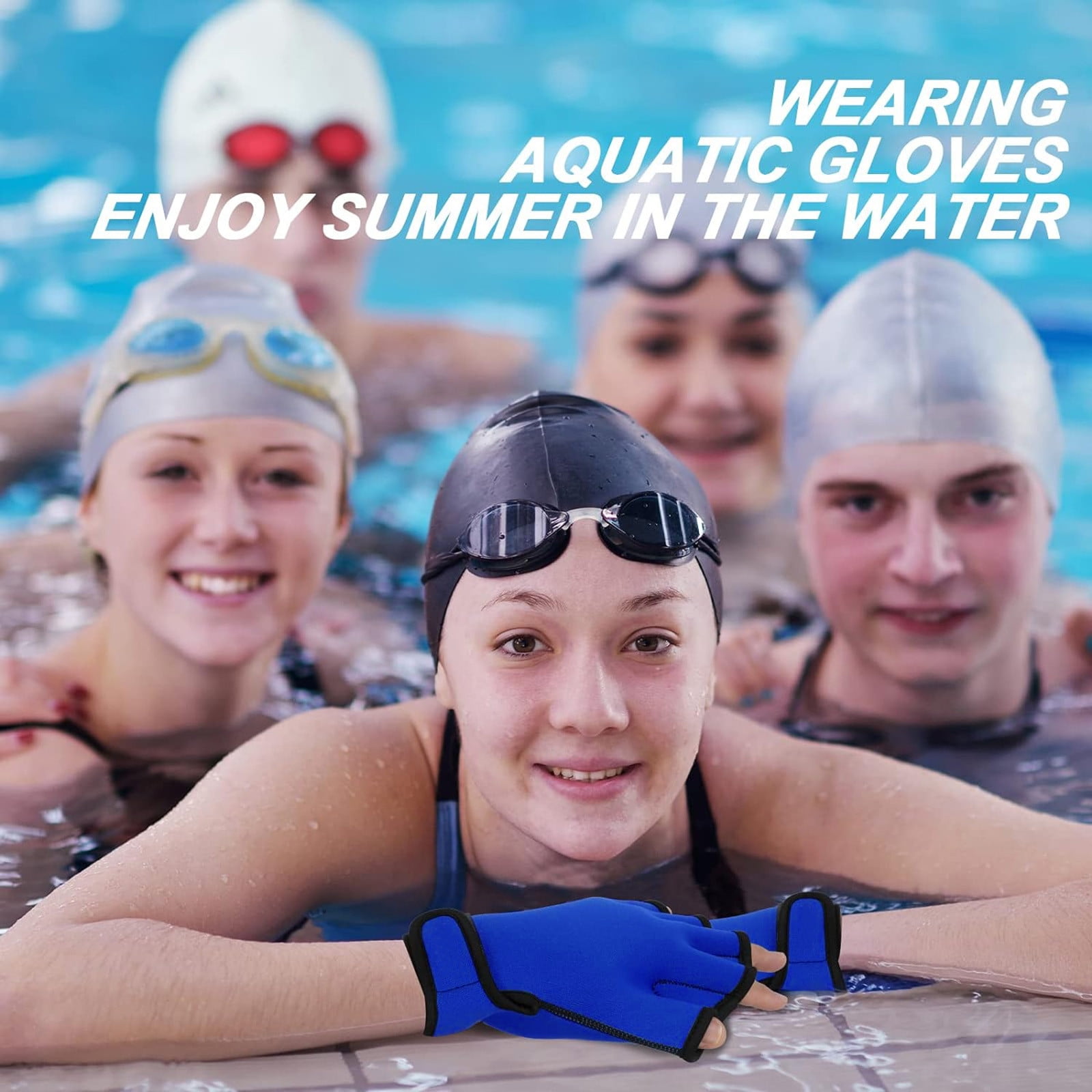 Aquatic Fitness Swim Gloves for Enhanced Upper Body Resistance Water ...