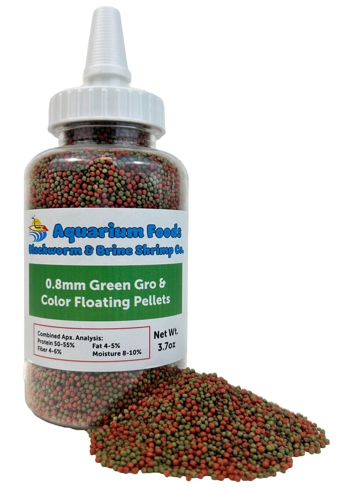 0.8mm 1/32" Intense Color Enhancing & Spirulina Green Gro Floating ...