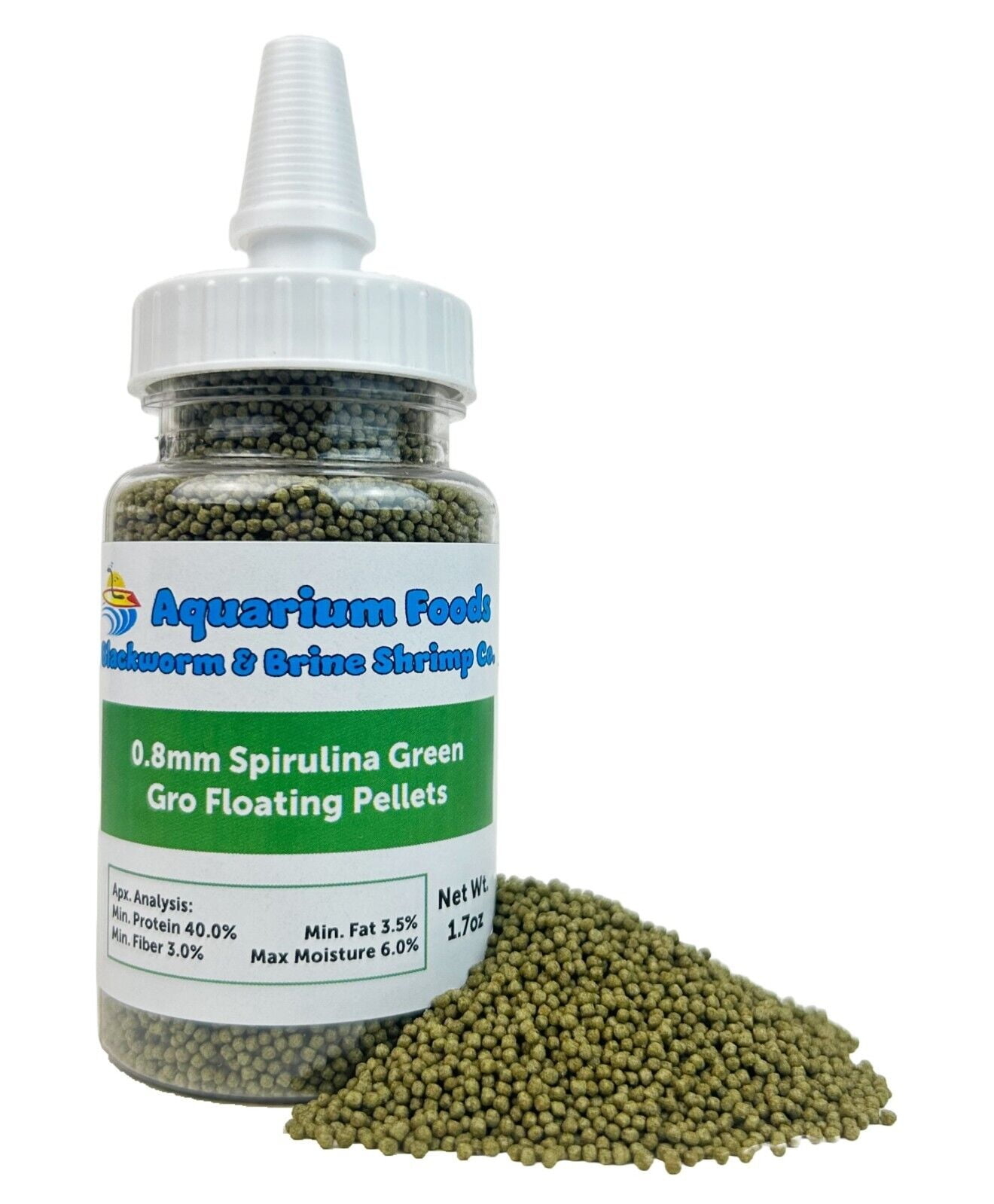 0.8mm 1/32" Micro Spirulina Green Gro Floating Pellets for Guppies ...