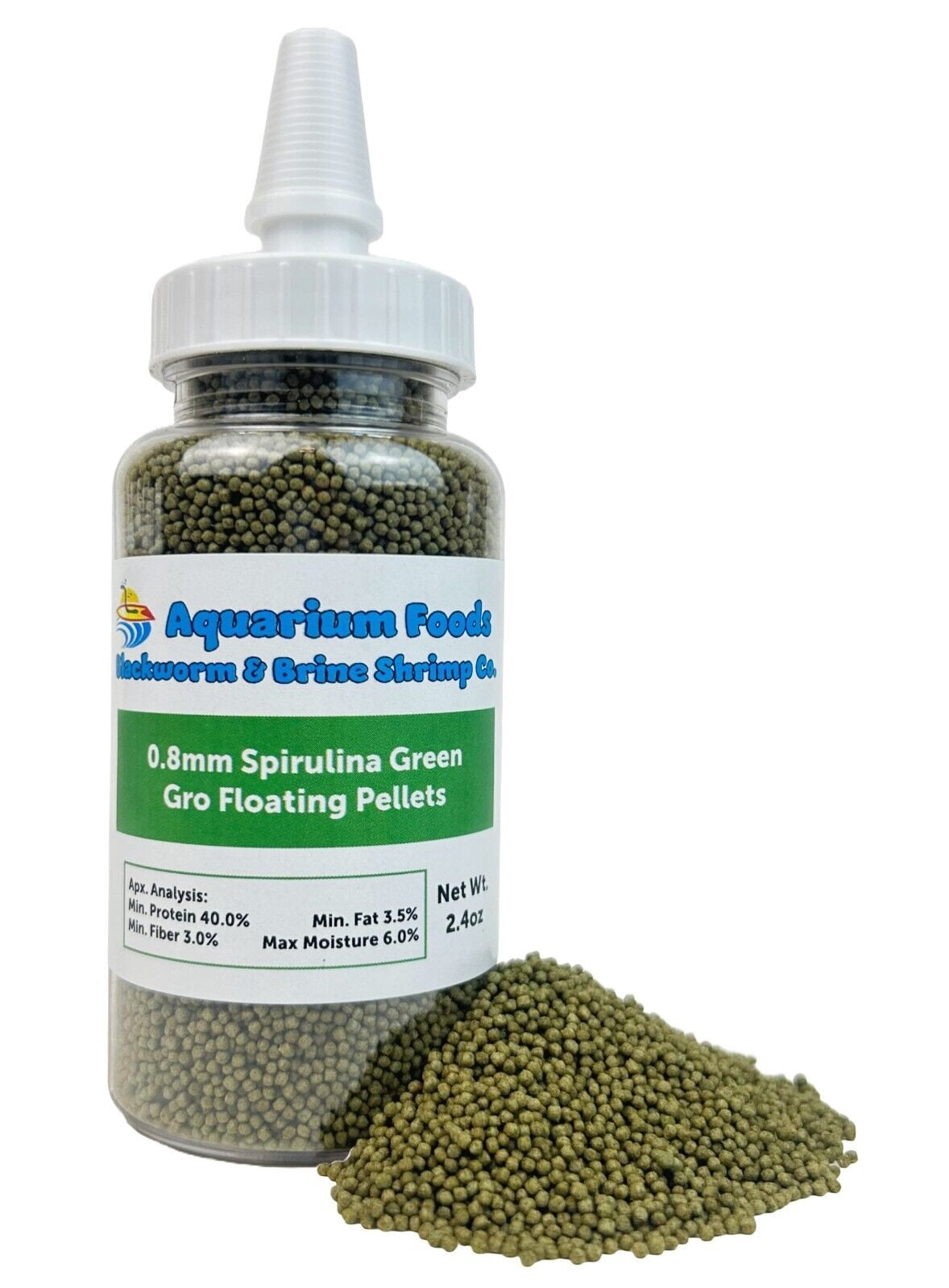 0.8mm 1/32" Micro Spirulina Green Gro Floating Pellets for Guppies ...