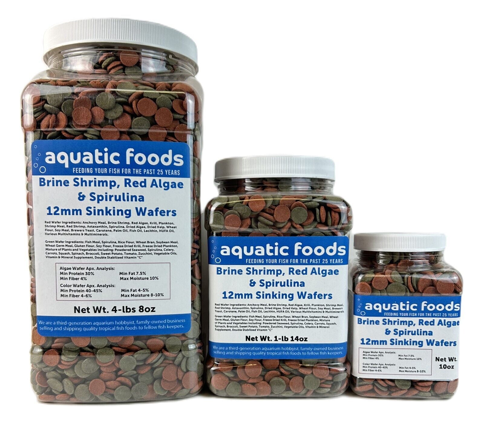 Aquatic Foods Inc. 12mm - 1/2" Brine Shrimp/Red Algae Color Enhancing ...