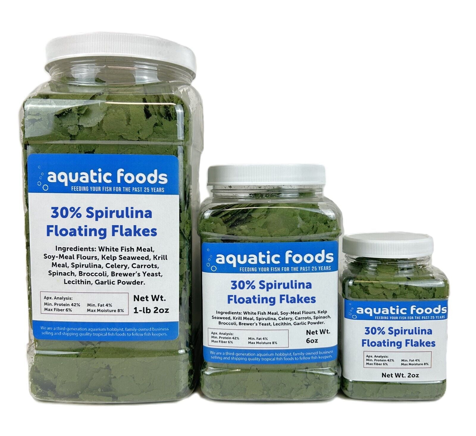 Aquatic Foods Inc. 30% Spirulina Premium Flakes for African Cichlids ...