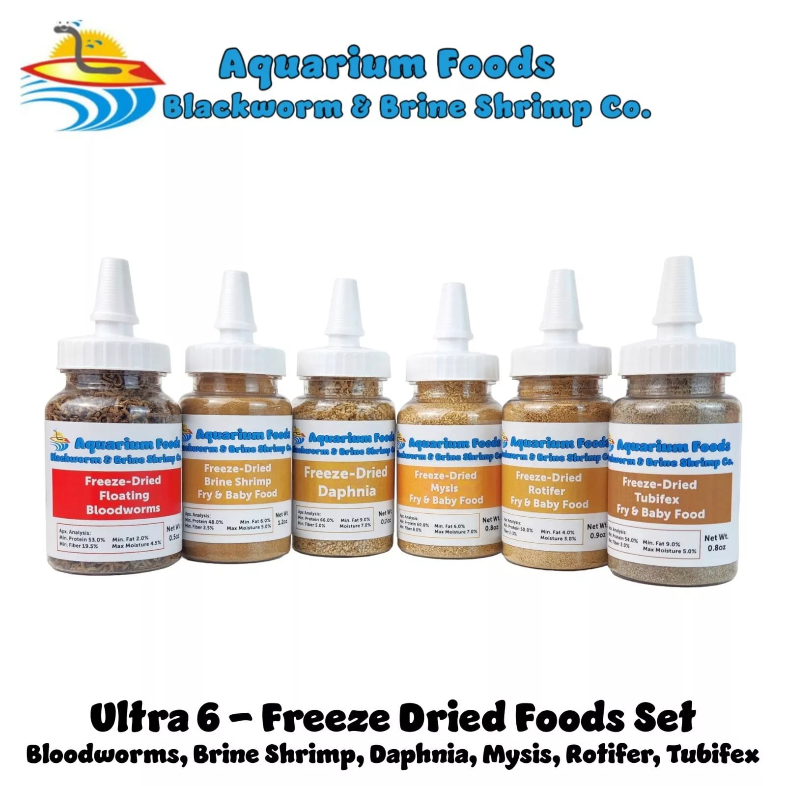 6-Pack of Bloodworms, Brine Shrimp, Daphnia, Mysis Shrimp, Rotifers ...
