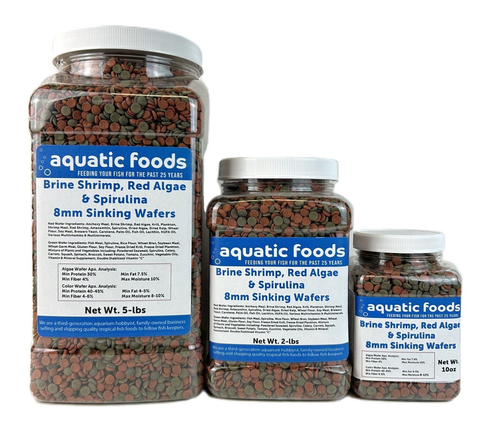 Aquatic Foods Inc. 8mm - 1/3" Brine Shrimp/Red Algae Color Enhancing ...