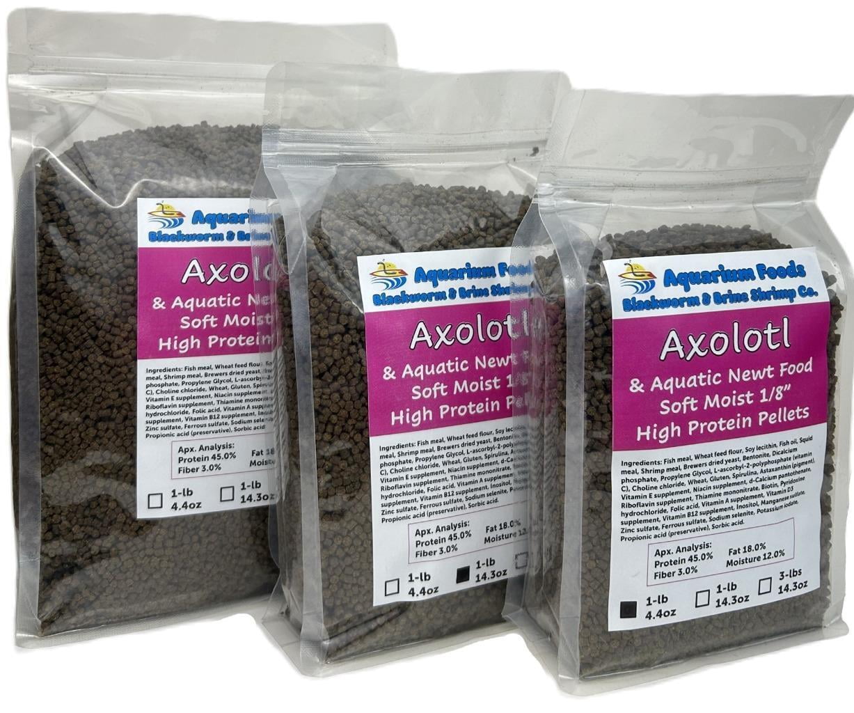 Aquatic Foods Inc. Axolotl Food, 1/8" Soft Moist Sinking Pellets ...
