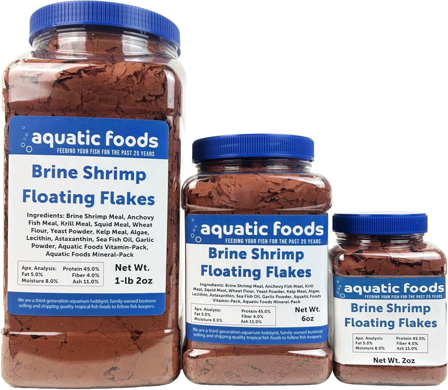 Aquatic Foods Inc. Brine Shrimp Flakes for All Freshwater Fish, All ...