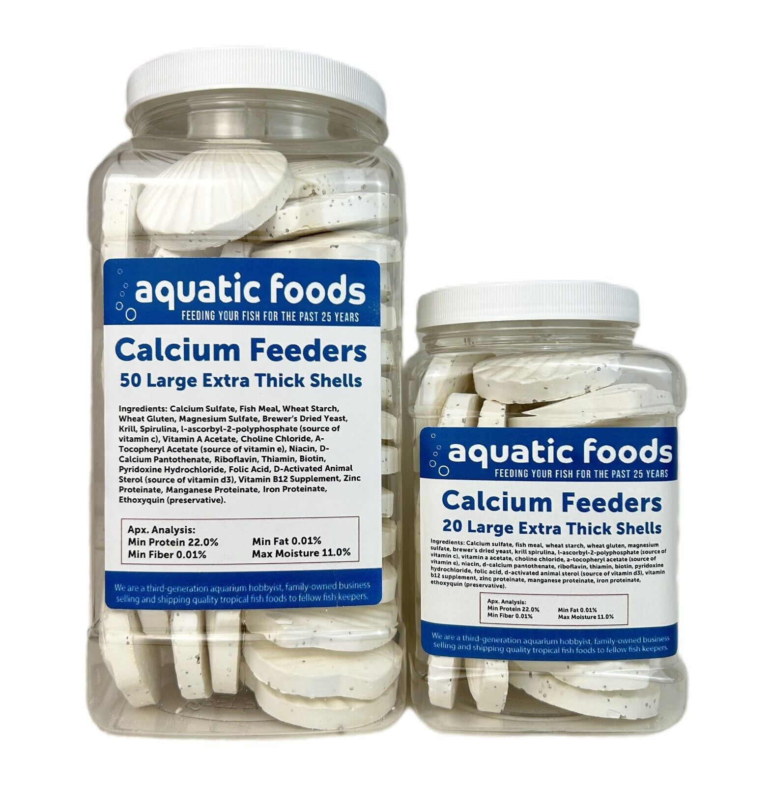 Aquatic Foods Inc. Calcium Feeder Small, Medium & Large Shells. Extra ...