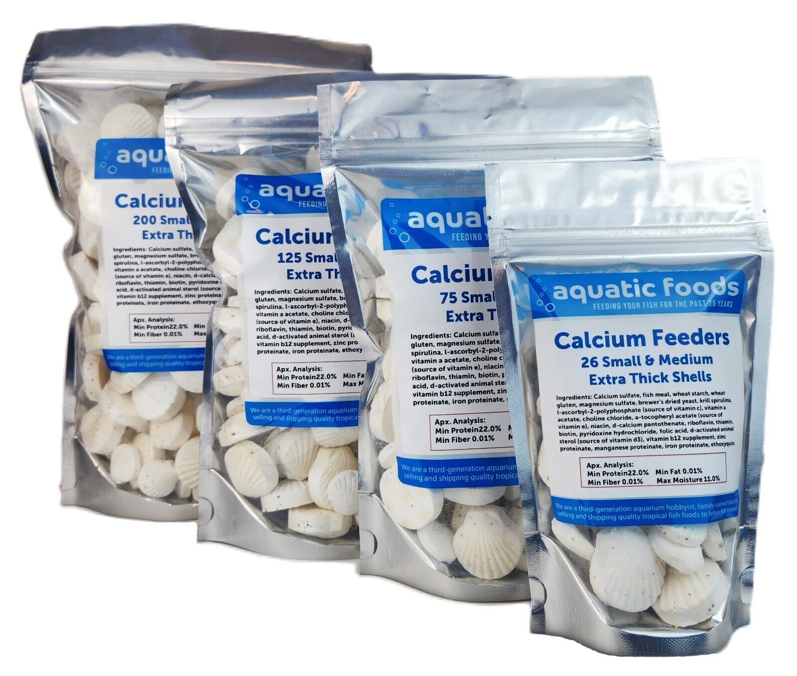 Aquatic Foods Inc. Calcium Feeder Small & Medium Shells. Extra Thick ...