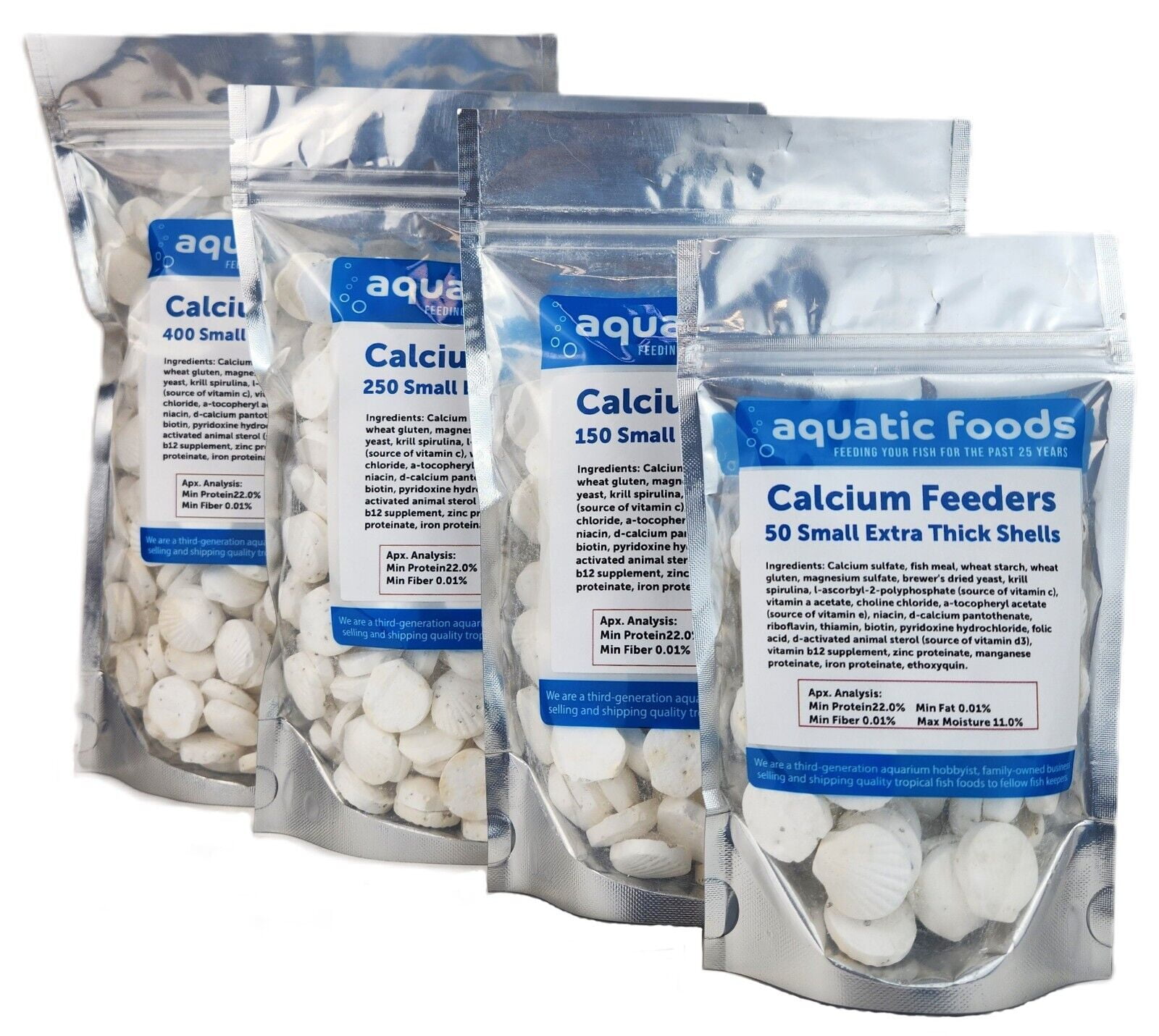Aquatic Foods Inc. Calcium Feeder Small Shells. Extra Thick Shells for ...