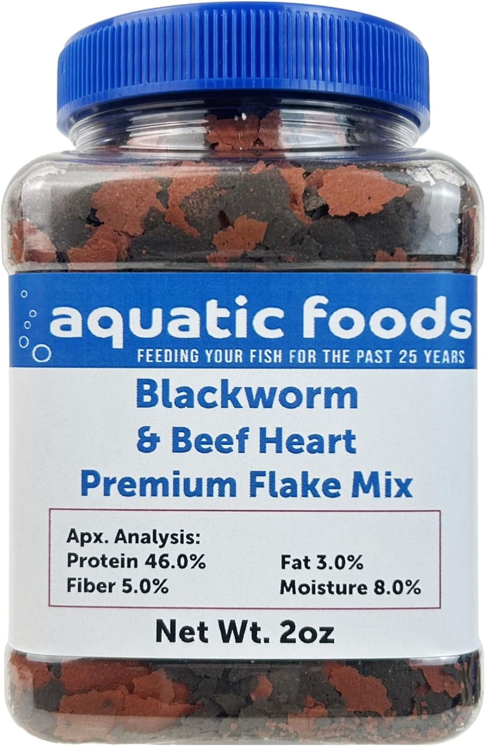 California Blackworm & Beef Heart Premium Flakes for Discus, Cichlids ...