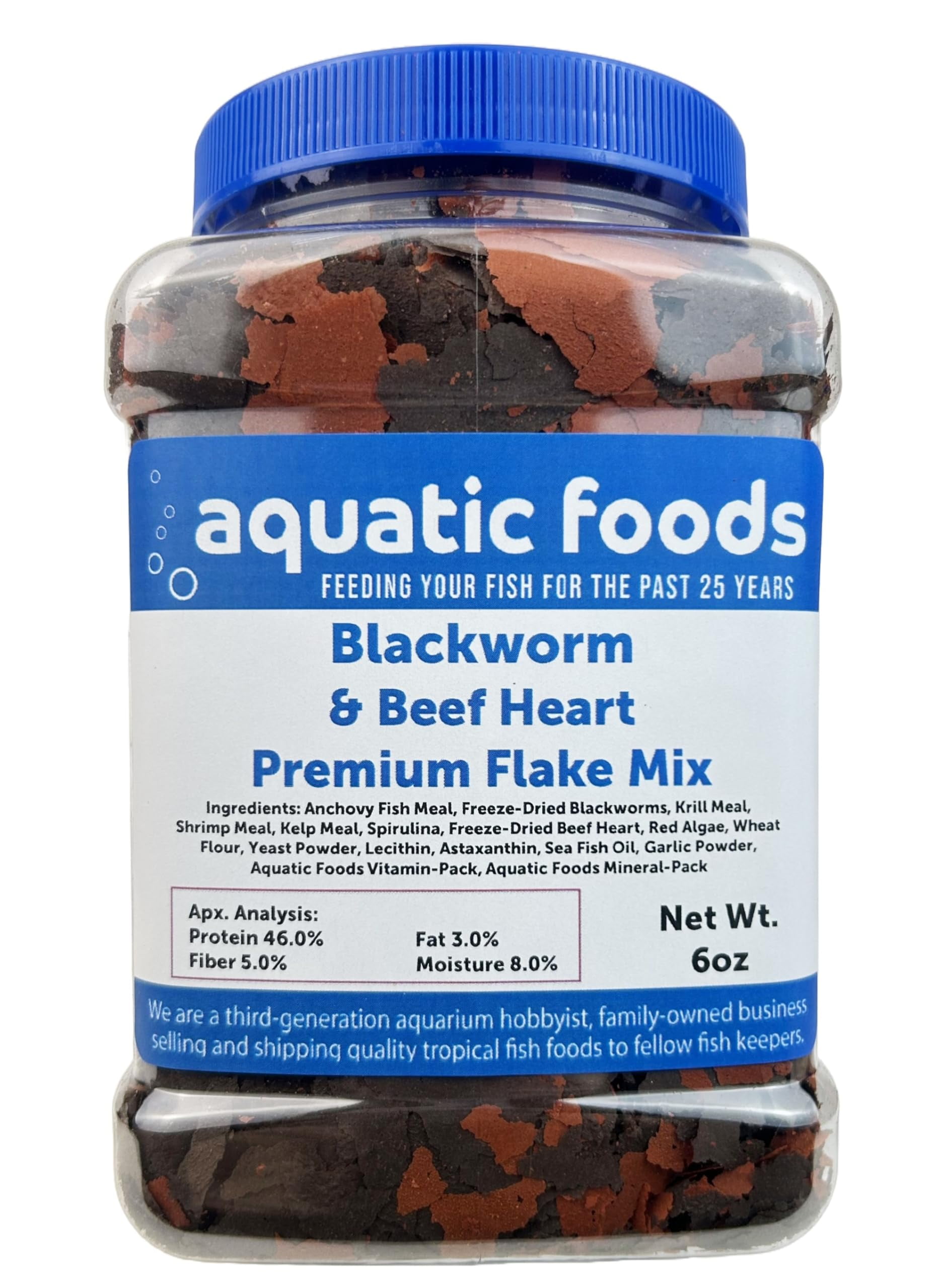 Aquatic Foods Inc. California Blackworm & Beef Heart Premium Flakes for ...
