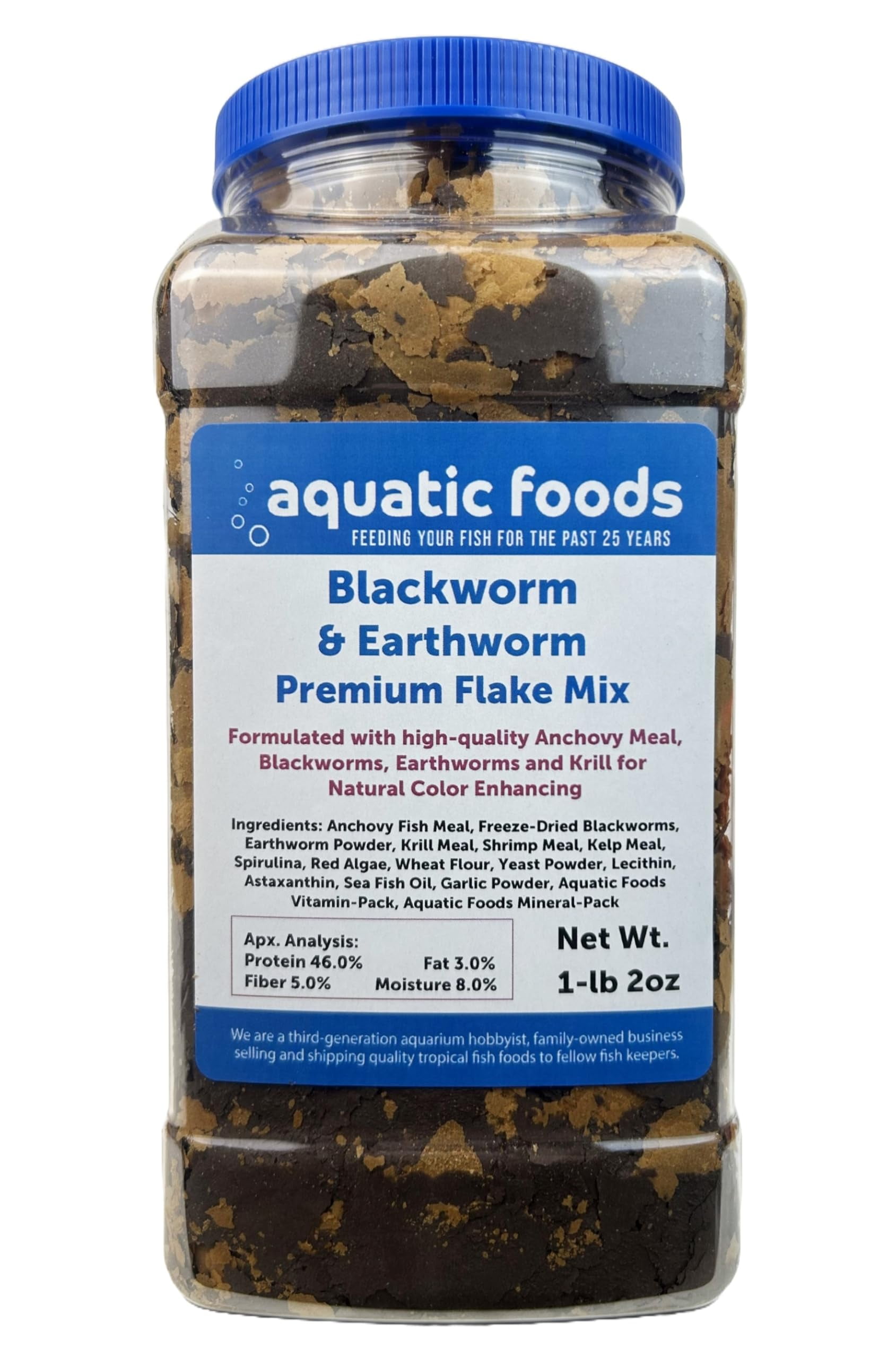 Aquatic Foods Inc. California Blackworm & Earthworm Premium Flakes for ...