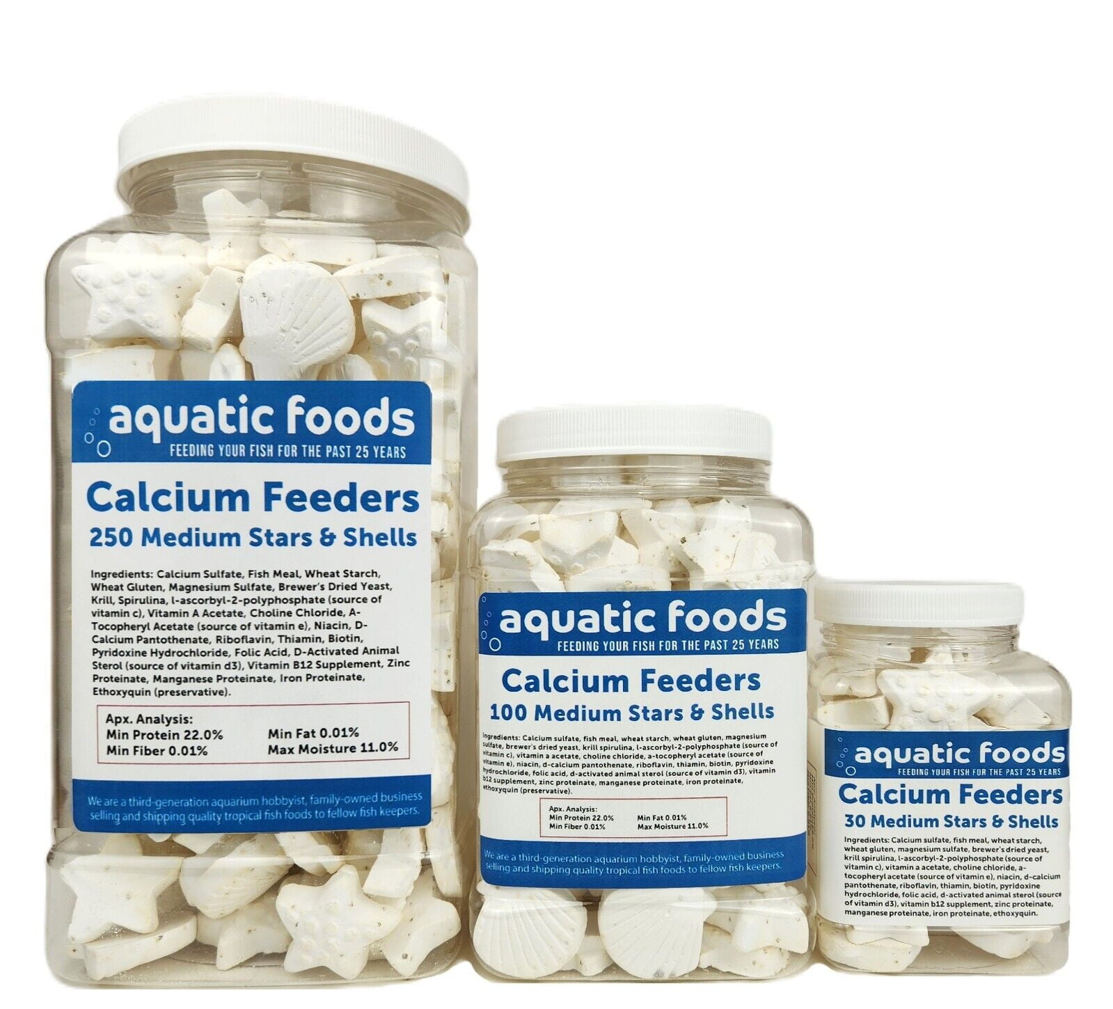 Aquatic Foods Inc. Medium Size Calcium Feeder Stars & Shells for Shrimp ...