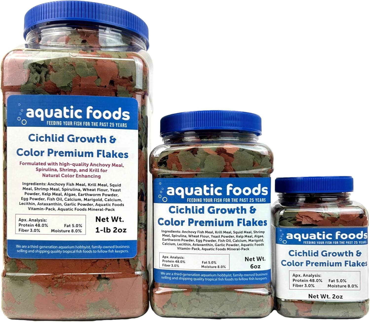 Aquatic Foods Inc. Premium Cichlid Growth and Color Enhancing Flakes ...
