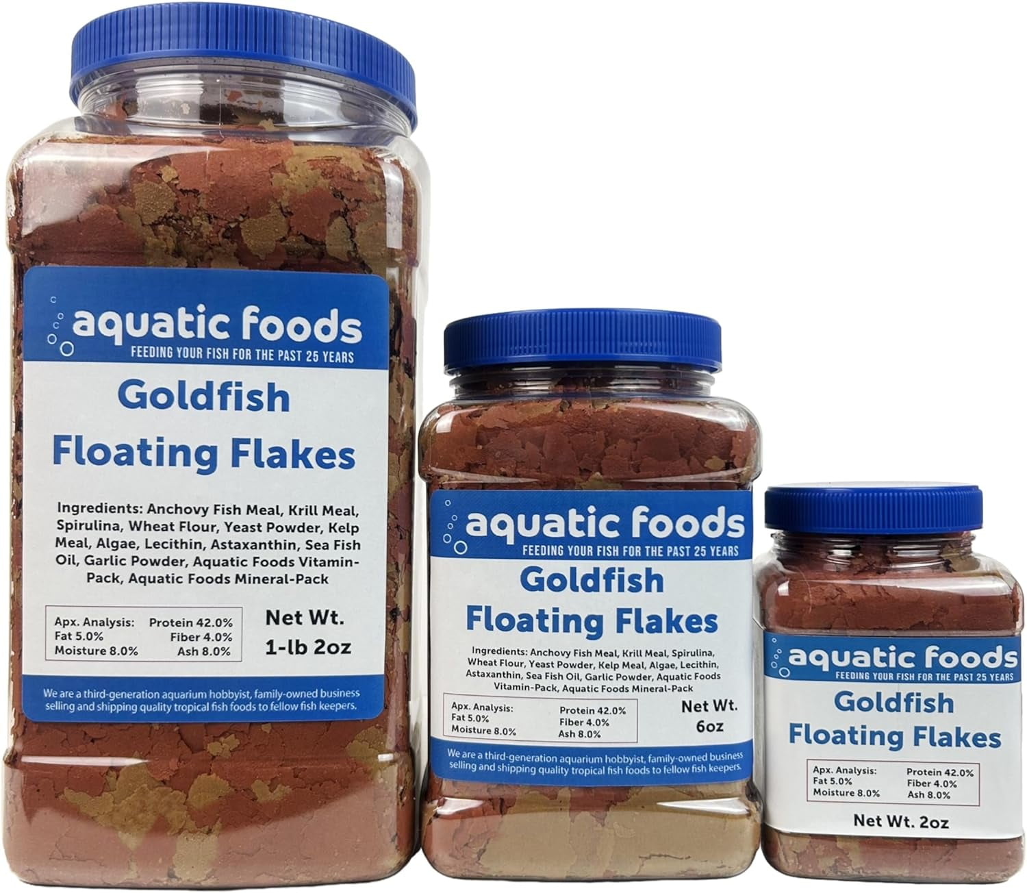 Goldfish Flakes, 42% Protein Color Enhancing and Spirulina Flakes for ...