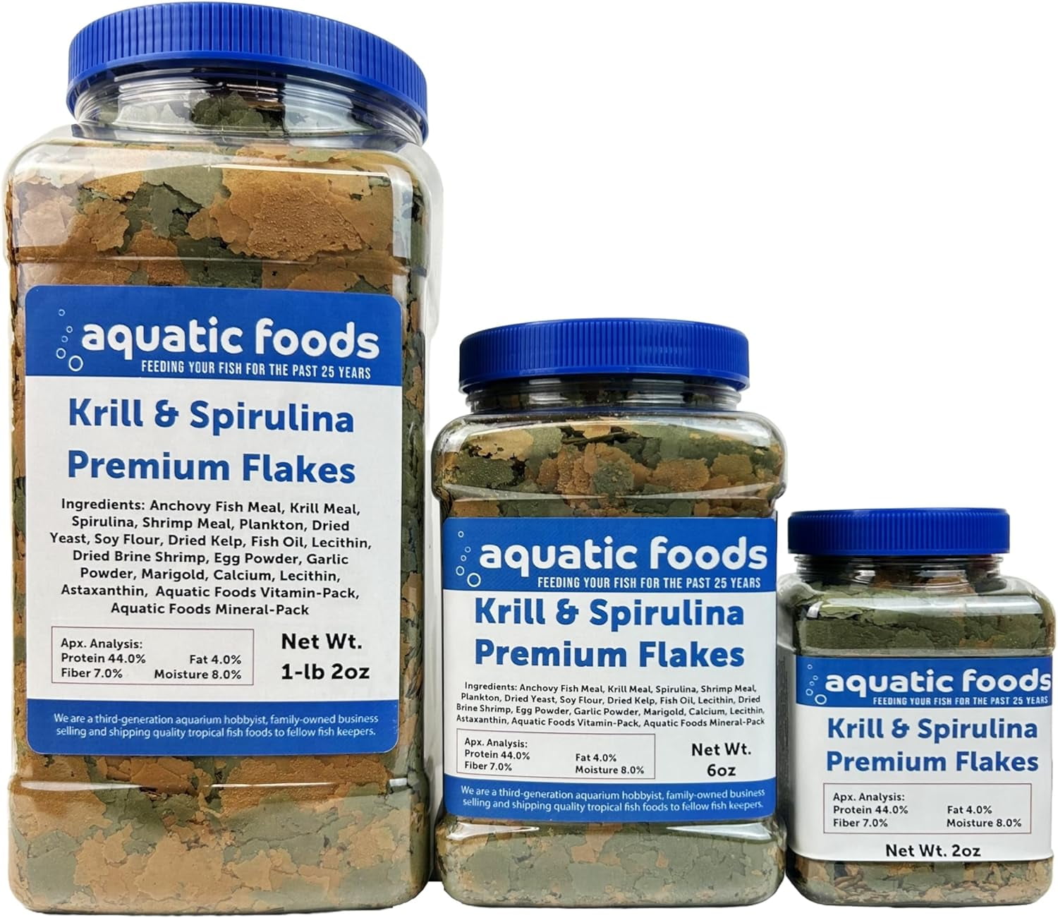Aquatic Foods Inc. Premium Krill & Spirulina Flakes for Cichlids ...