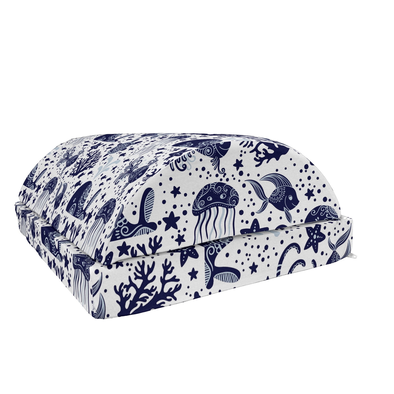 Aquatic Foot Rest, Pattern of Underwater Animals Jellyfish Octopus ...