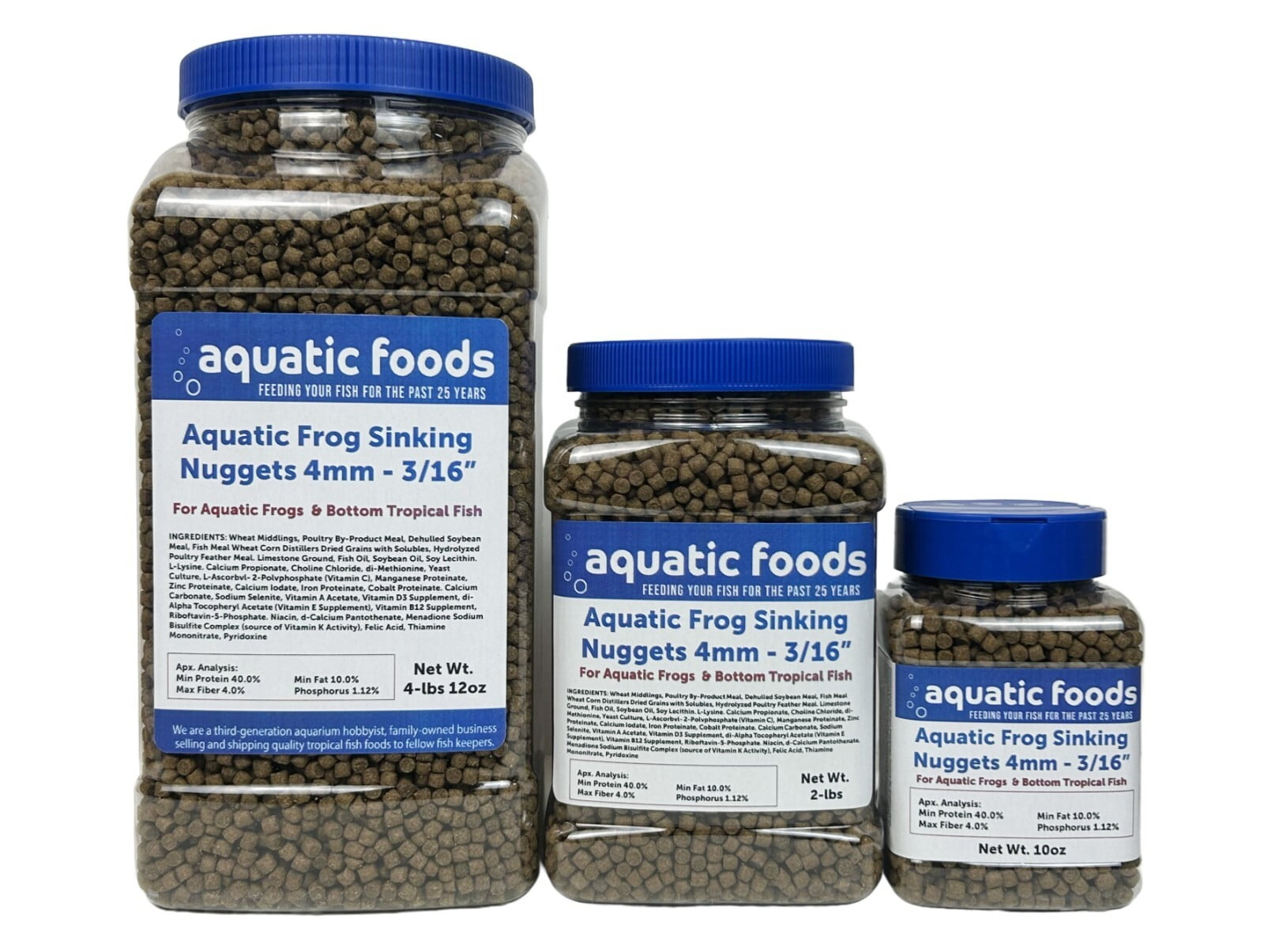 Aquatic Frog, 4mm-3/16" Sinking 40% Protein Nuggets for Aquatic Frogs ...