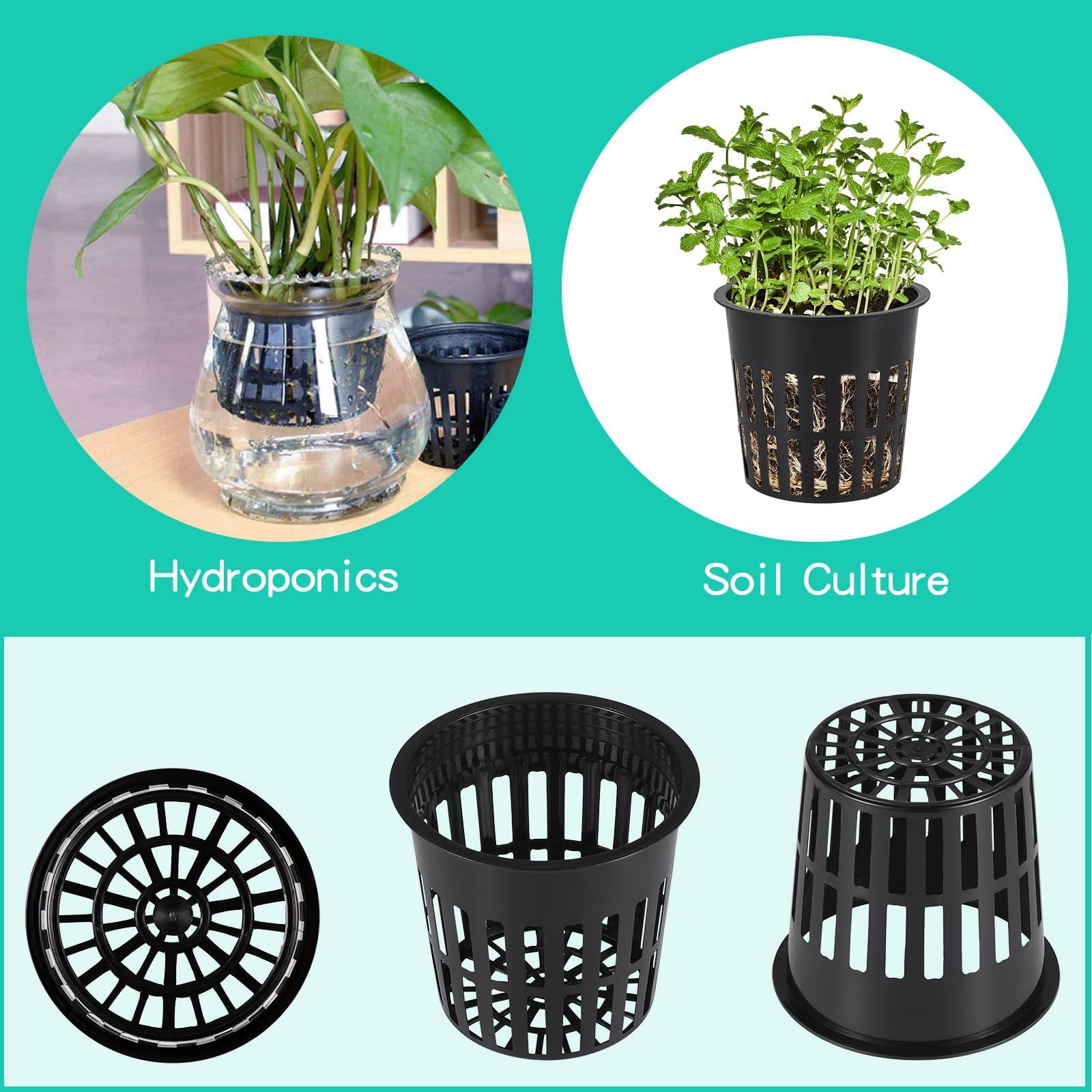 Aquatic Plant Pots for Pond – 10 Pack Plastic Plant Baskets, Water ...