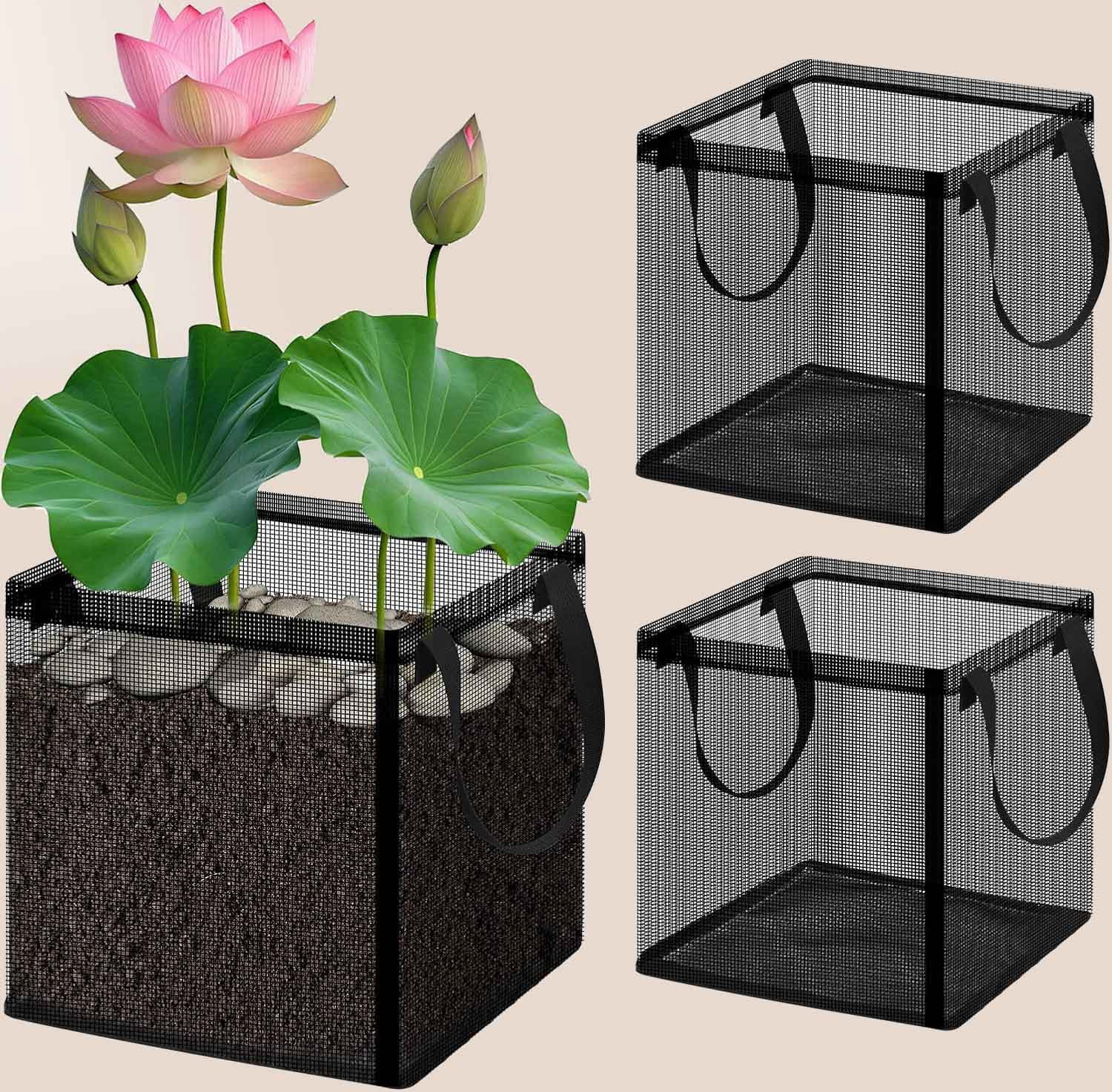 Aquatic Planting Bags with Handles, Square Grow Bags, Durable Breathe ...