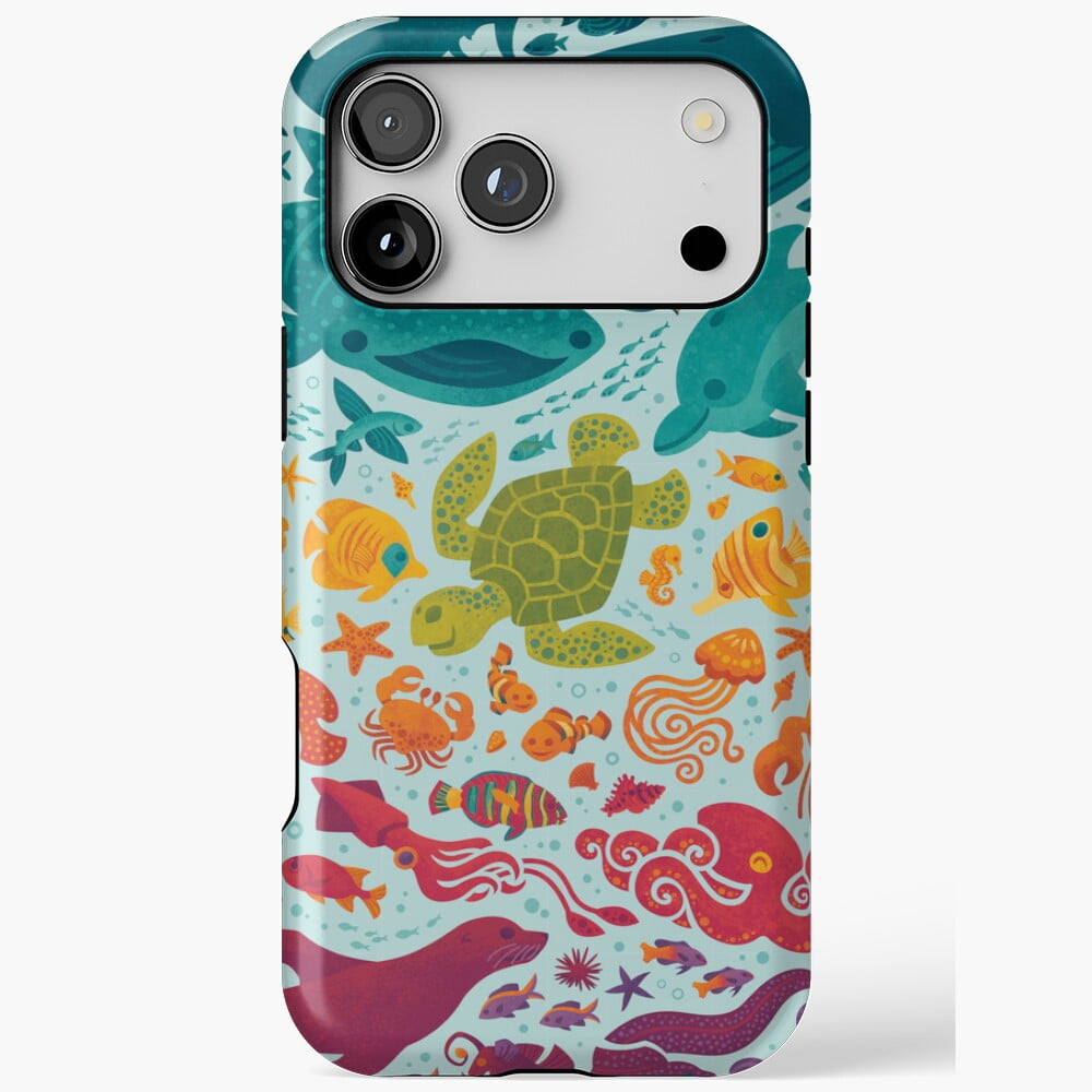 Aquatic Spectrum 2 Light Blue Art Phone Cover for iPhone 11 12 13 14 15 ...