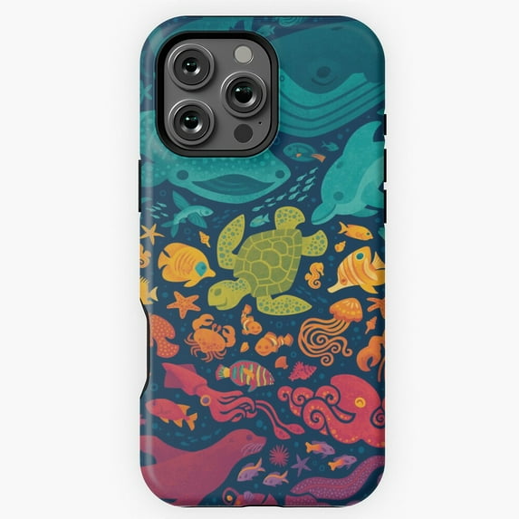 Aquatic Spectrum Abstract Artwork iPhone Case 17 16 15 14 13 12 11 Pro ...