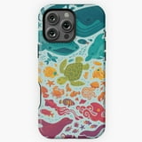 Aquatic Spectrum Light Blue Art iPhone Case 17 16 15 14 13 12 11 Pro ...
