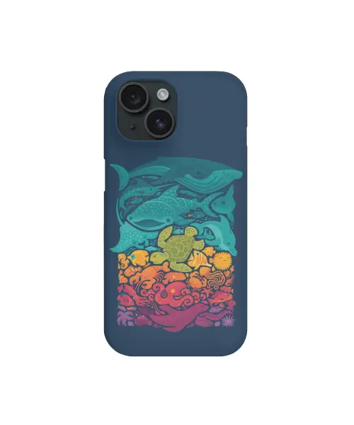 Aquatic Spectrum Ocean Life Phone Case for iPhone 16 15 14 13 12 11 Pro ...