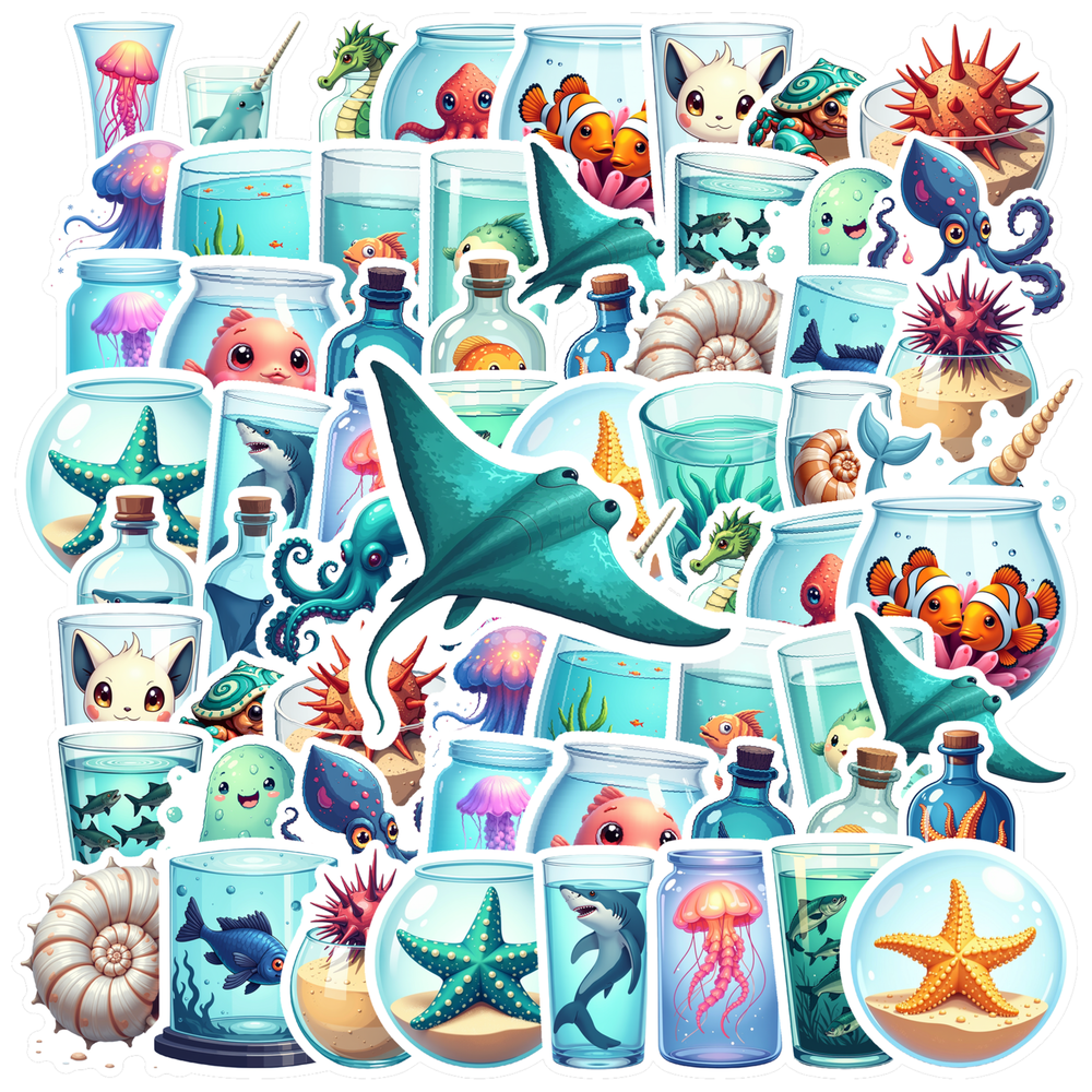 Aquatic Stationery Stickers Ocean Kids Stickers Toy Marine Teacher ...