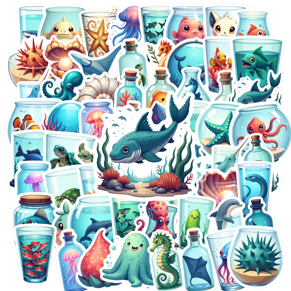 Aquatic Stationery Stickers Ocean Kids Stickers Toy Marine Teacher ...