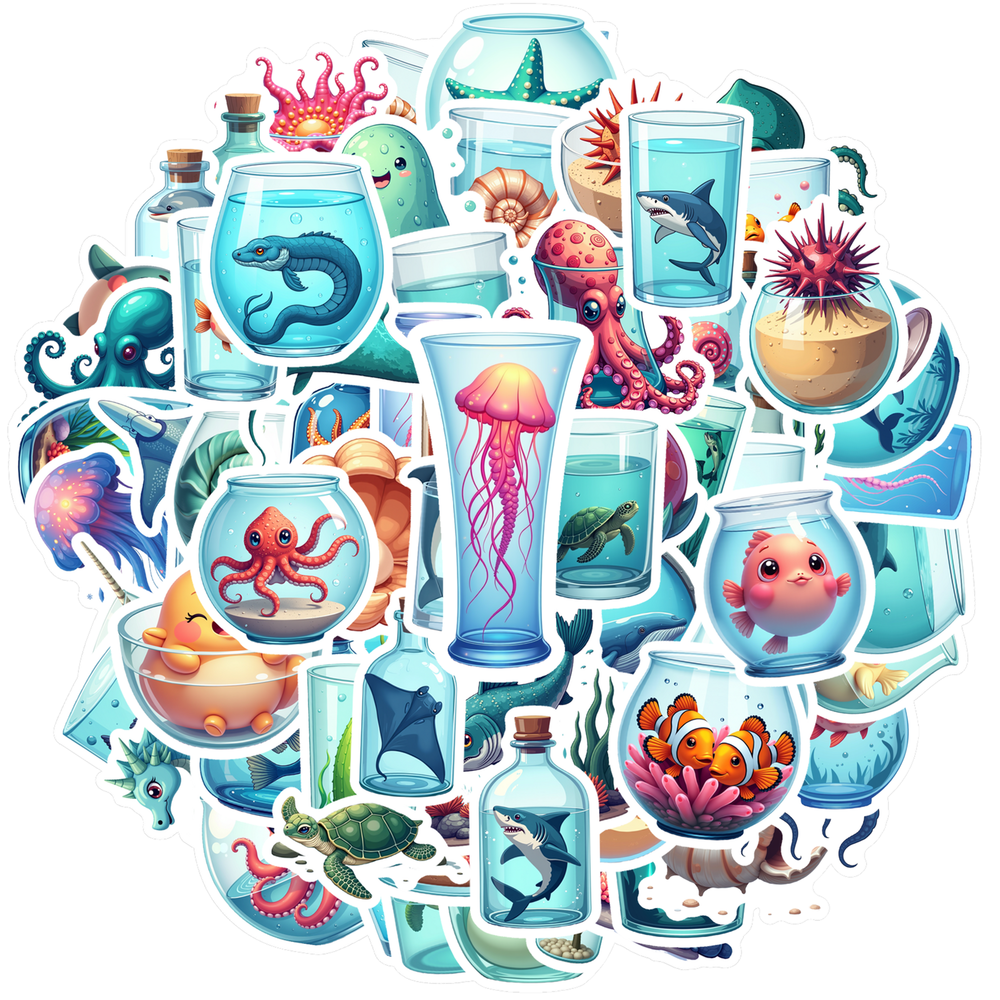 Aquatic Stationery Stickers Ocean Kids Stickers Toy Marine Teacher ...