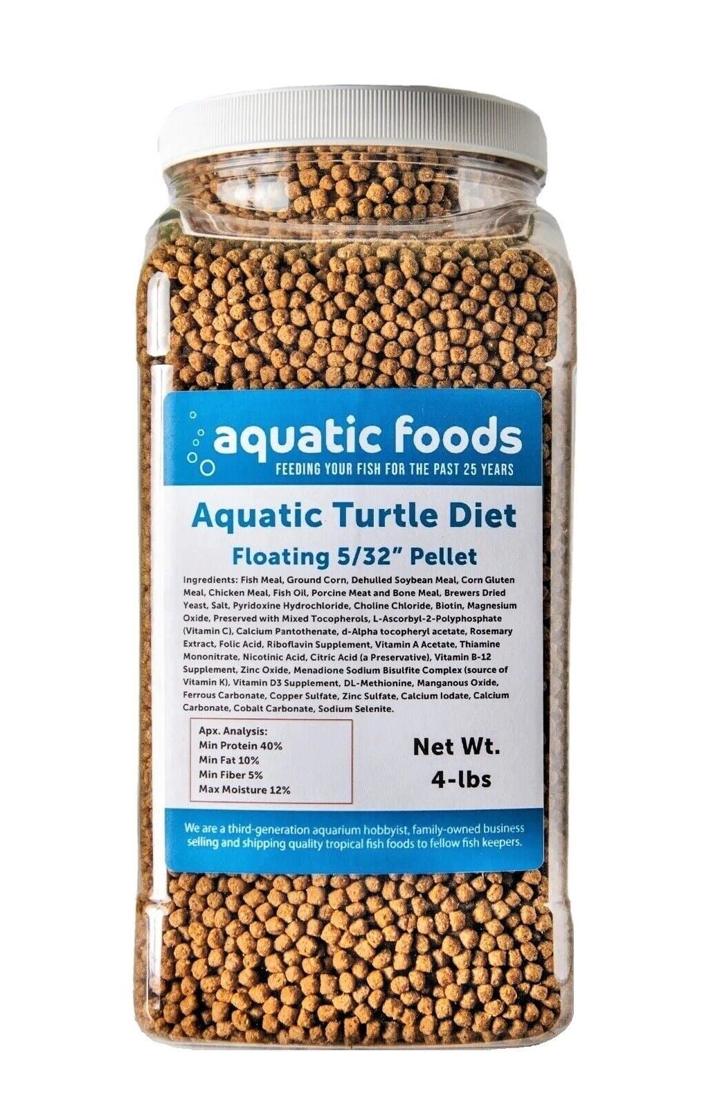 Aquatic Turtle Diet, 5/32" Round Floating Pellets For Freshwater ...